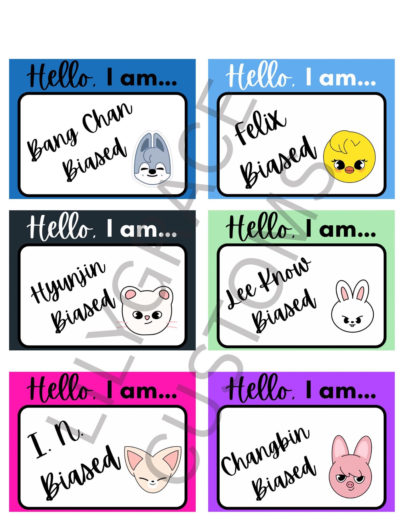 Stray Kids Bias Name Tags | Printable Hello I Am STAY Badges | SKZ ...