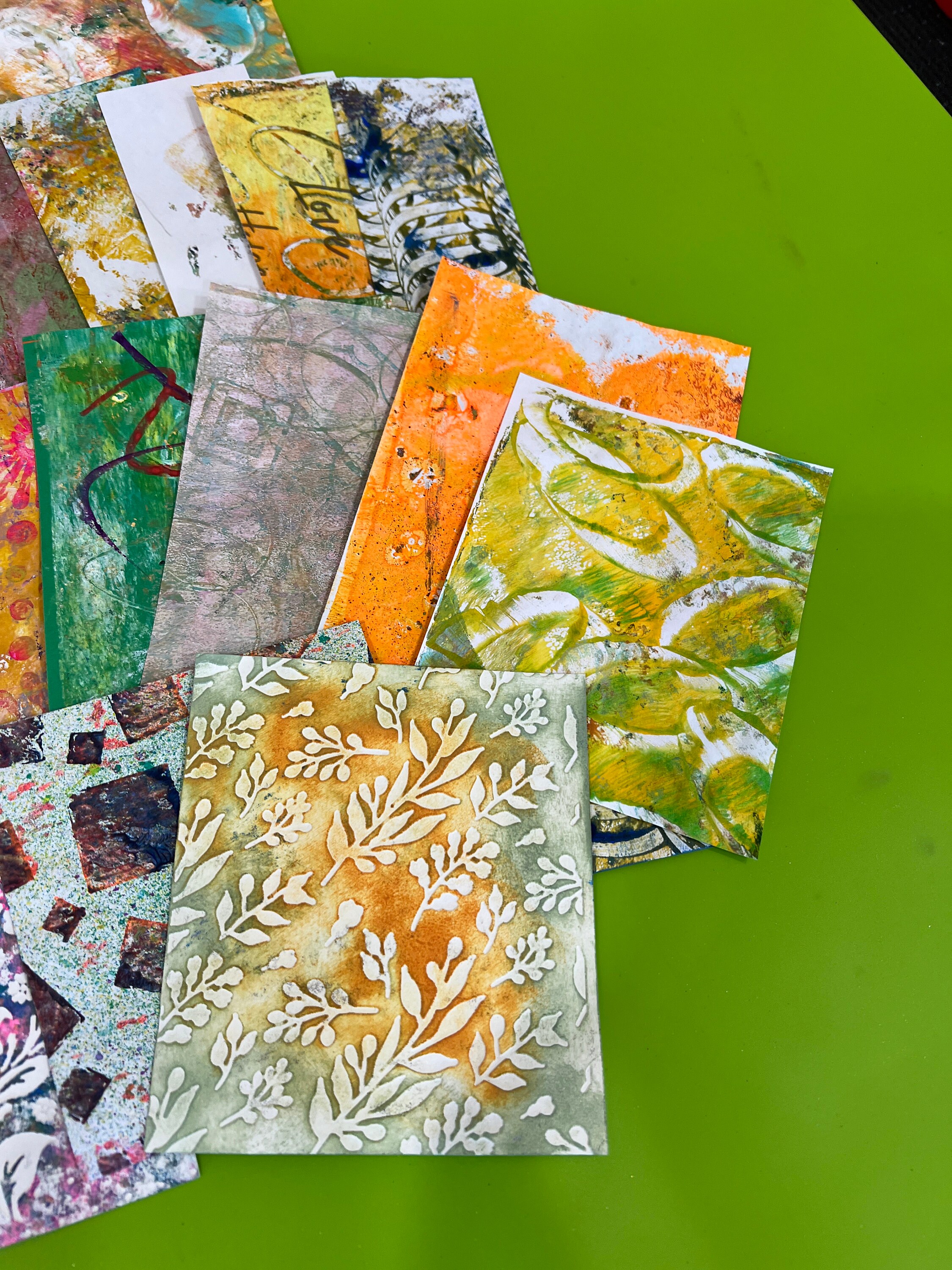 25 Piece Abstract Hand Painted Collage Paper Pack 295 Random Colors and ...