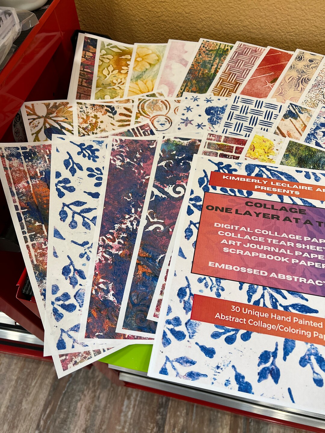 Digital Paper Collage Book Download Embossed Abstracts 7 Junk Journal ...