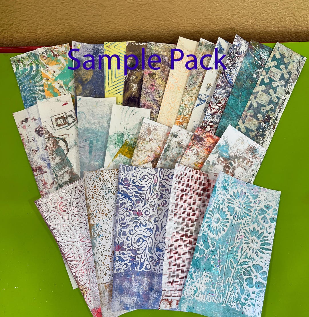 50 Mystery Custom Color Pack Painted Various Papers. Gelli Mixed ...