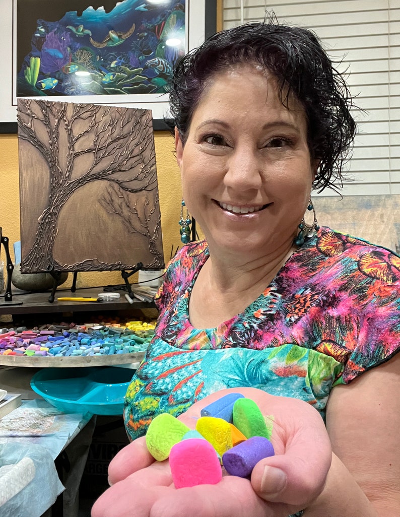 25 Piece Abstract Hand Painted Collage Paper Pack 295 Random Colors and ...