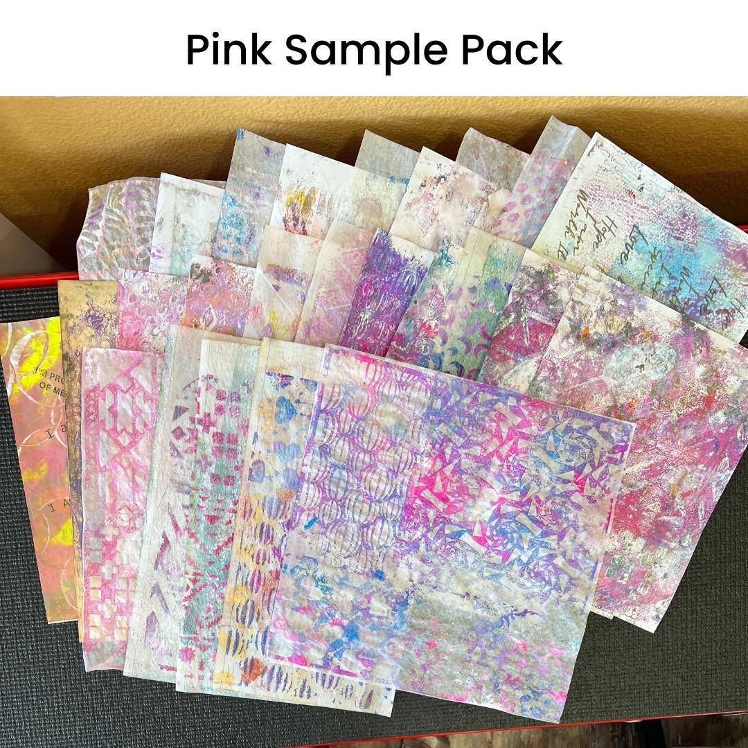 Hand Painted Gelli Print 25 Paper Pack: Mixed Media Collage, Junk ...