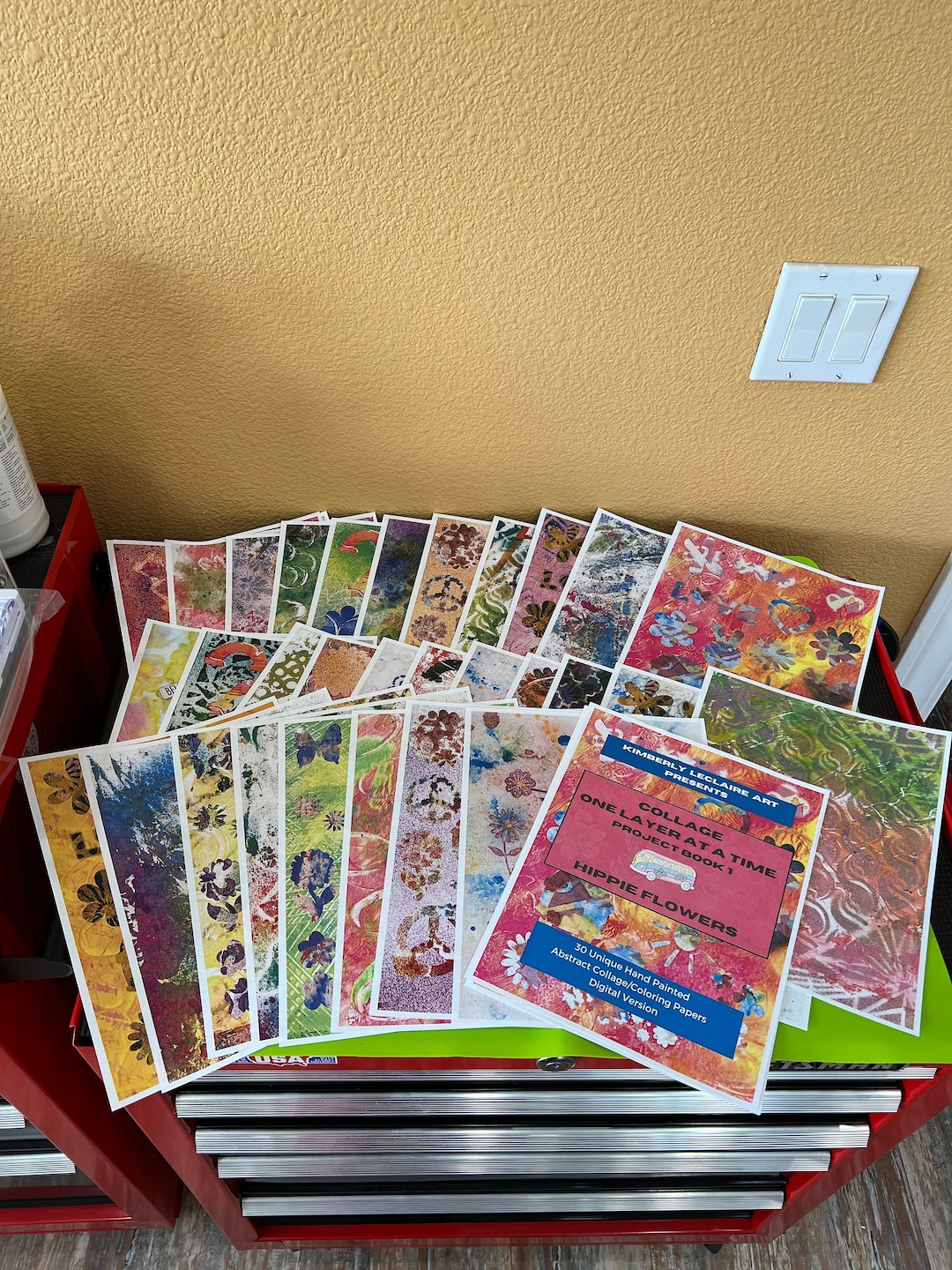 Digital Collage Book Download Hippie Flowers Abstract Digital Paper ...