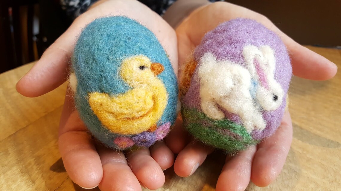 Easter Egg Needle Felting Kit DIY | Etsy