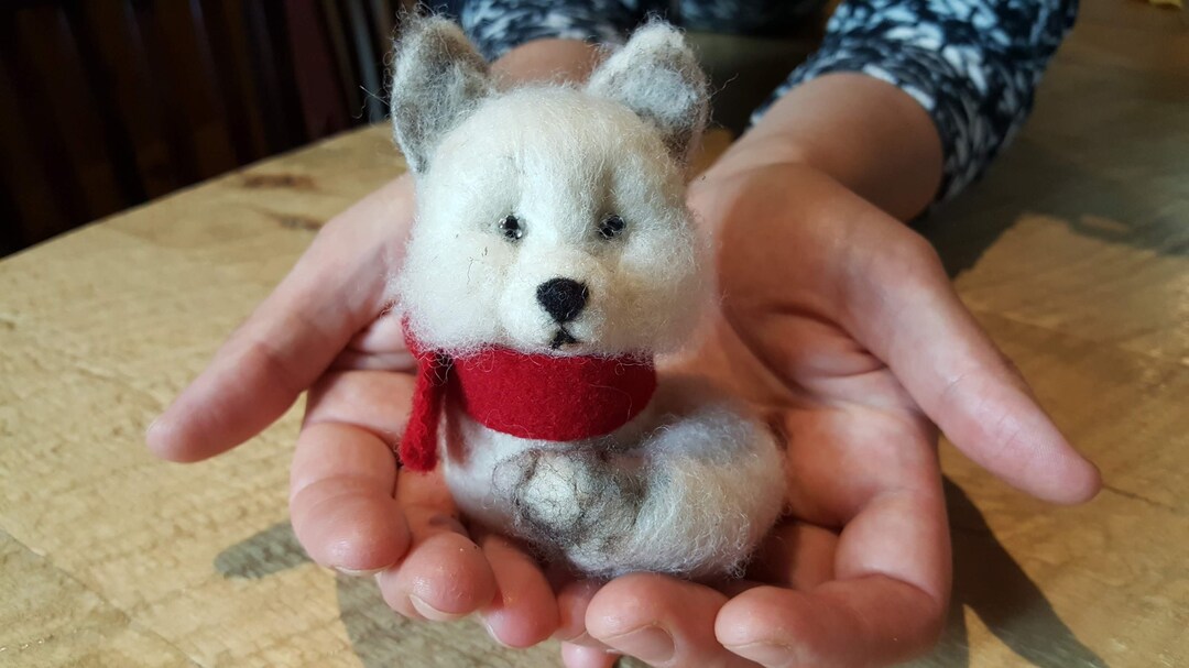 Arctic Fox Needle Felting Kit DIY - Etsy