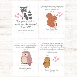 Animal Bible Verse Valentine's Cards for Kids Printable Bible Verse ...