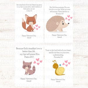 Animal Bible Verse Valentine's Cards for Kids Printable Bible Verse ...