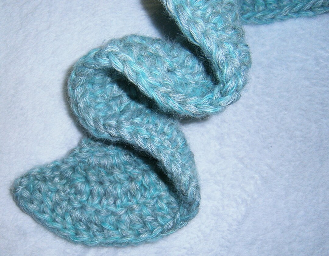 Handmade Crochet Two-toned Blue Ruffle/potato Chip Scarf - READY TO ...
