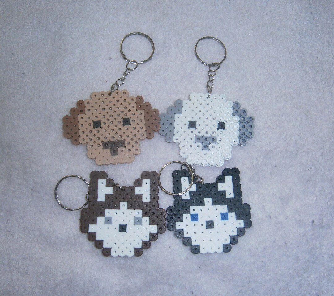 Perler Bead Handmade Dog Keychains Lot of 4 - READY TO SHIP - Etsy