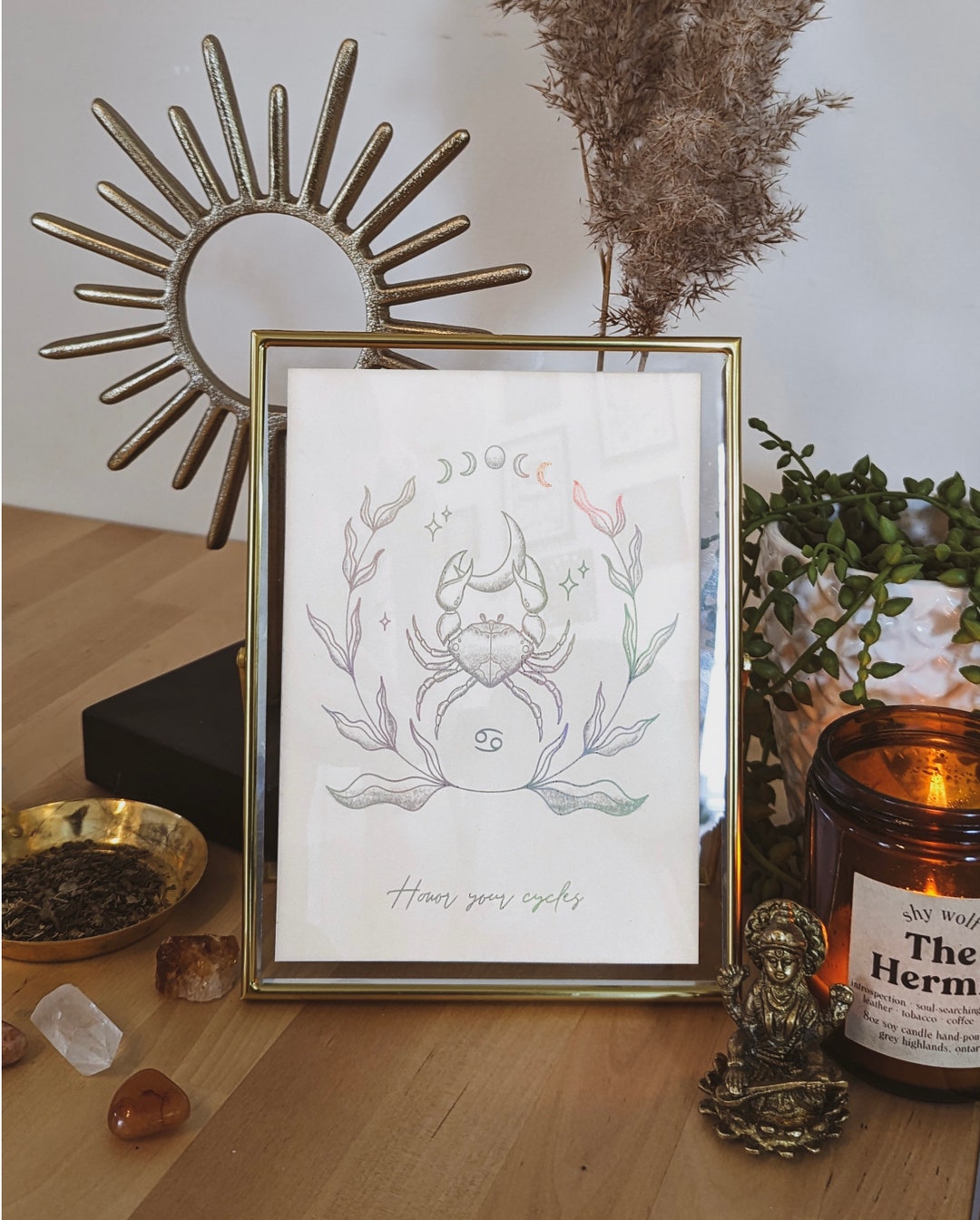Cancer Minimalist Foil Print • Zodiac Sign Art Print • Astrology Poster ...