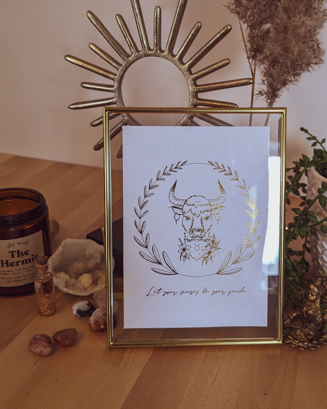 Taurus Minimalist Foil Print • Zodiac Sign Art Print • Astrology Poster ...