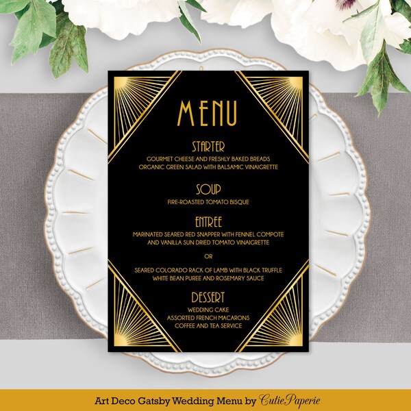 Art Deco Menu - Etsy