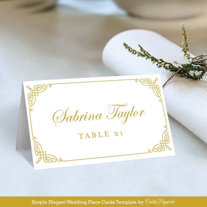 Wedding Place Cards Printable DIY Wedding Place Card | Etsy