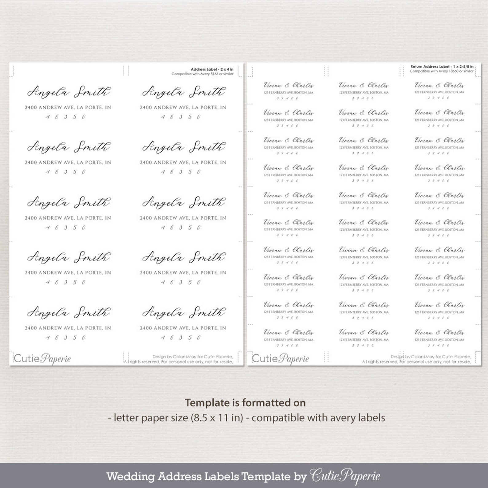 Printable Address Label Calligraphy Address Label Template - Etsy