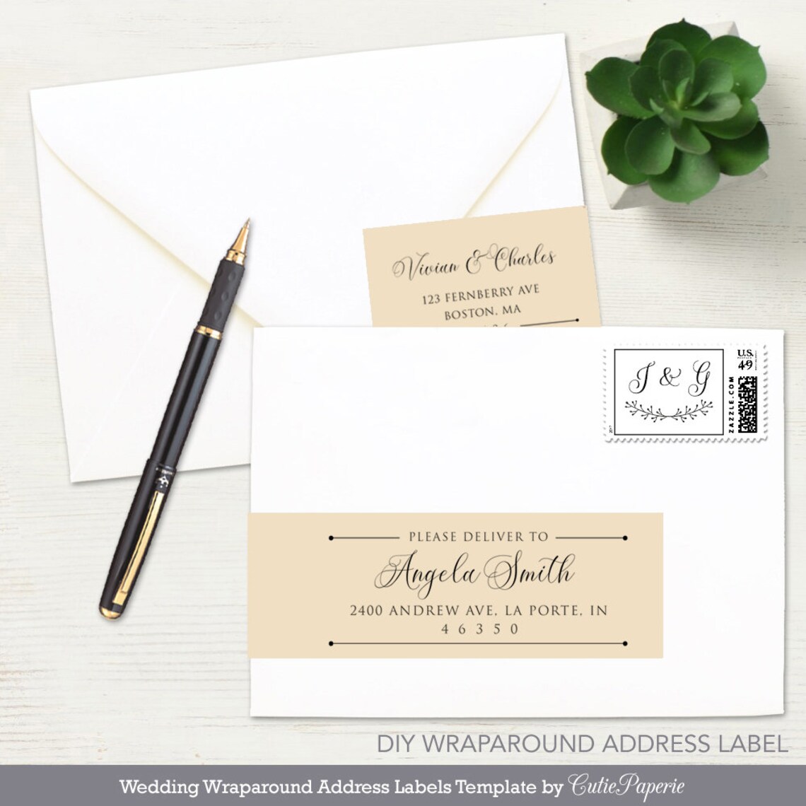 Printable Address Label Calligraphy Address Label Template | Etsy