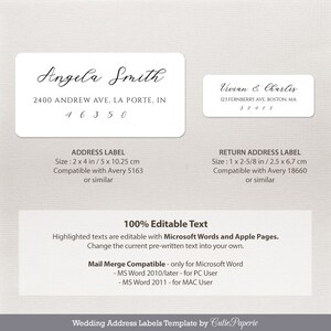 Printable Address Label Calligraphy Address Label Template - Etsy