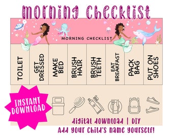 MORNING AND BEDTIME Checklist Princess Morning Routine Checklist ...
