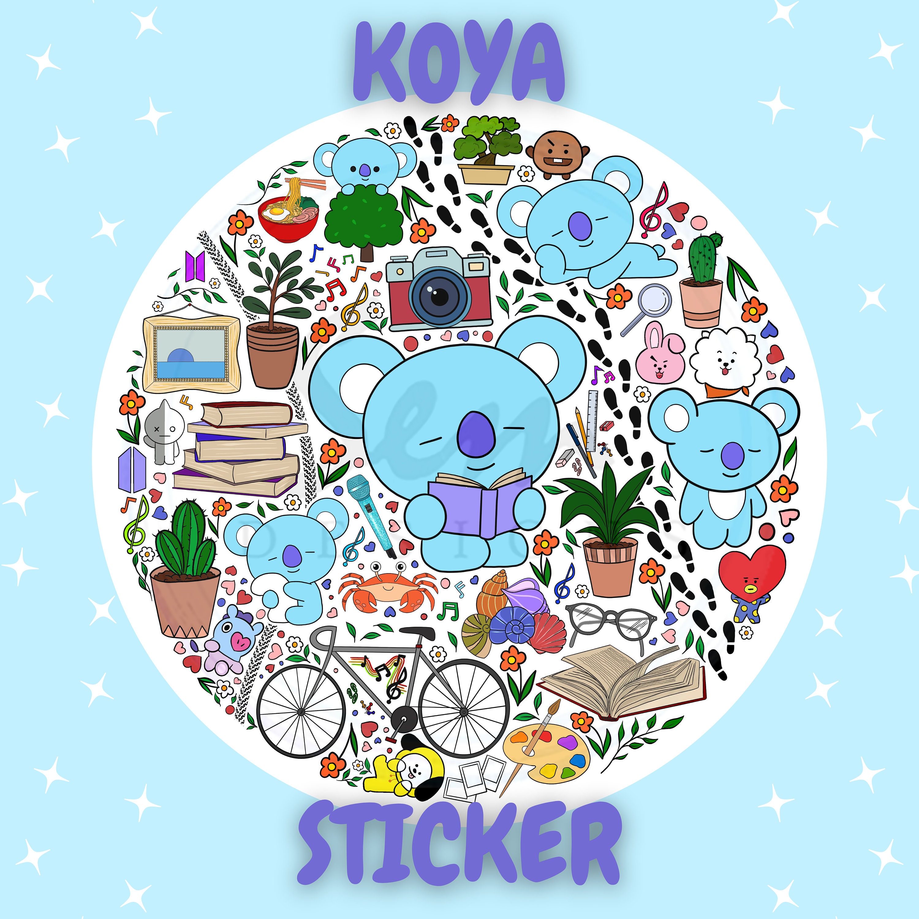 Koya Namjooning Stickers | BT21 BTS RM Joonie | Kiss-cut BTS Merch ...