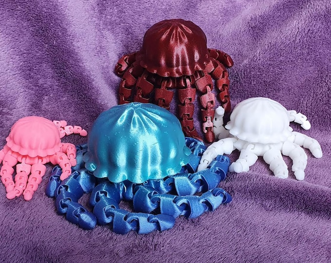 3D Printed Articulating Jellyfish Fidget Toy 3d Printed Toys Flexi ...