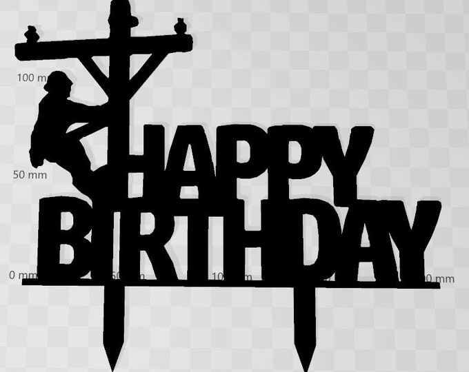 Lineman Birthday Cake Topper - Etsy