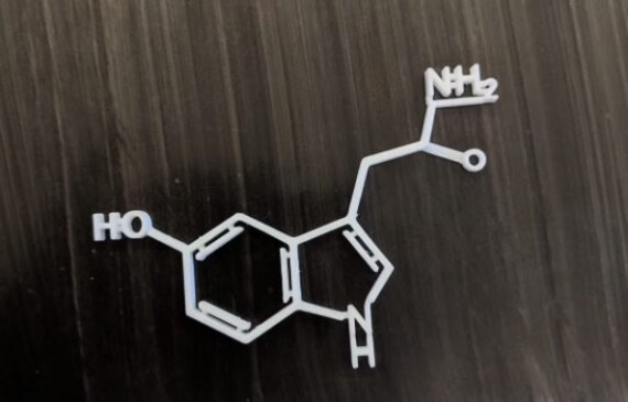 Serotonin Molecule The Happy Molecule 3D | Etsy