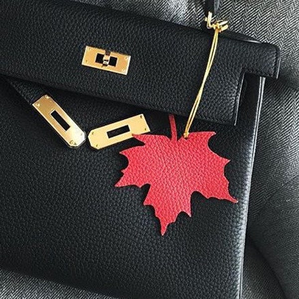 Maple Leaf Leather Bag Charms - Etsy