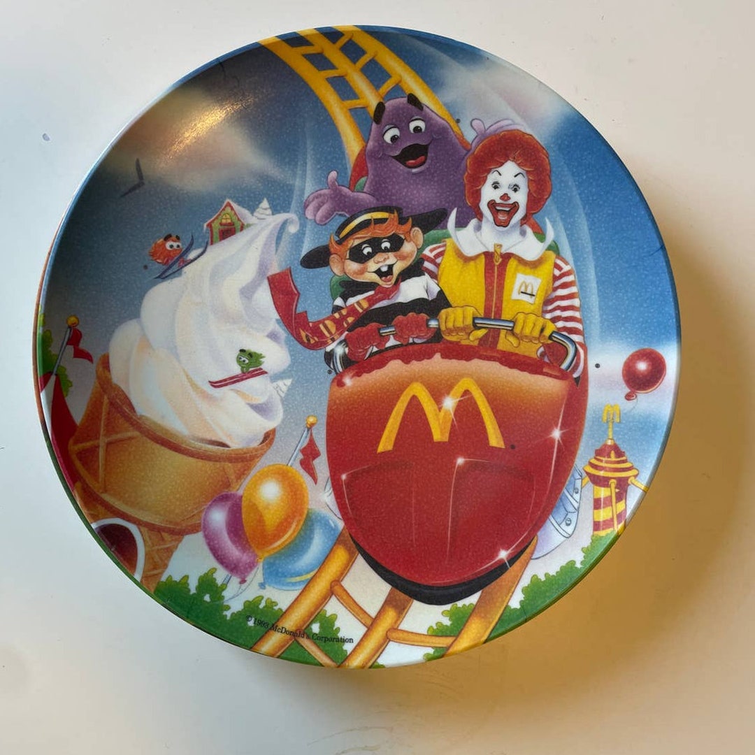 1993 Collectible Grimace Rollercoaster Mcdonald's Plate - Etsy