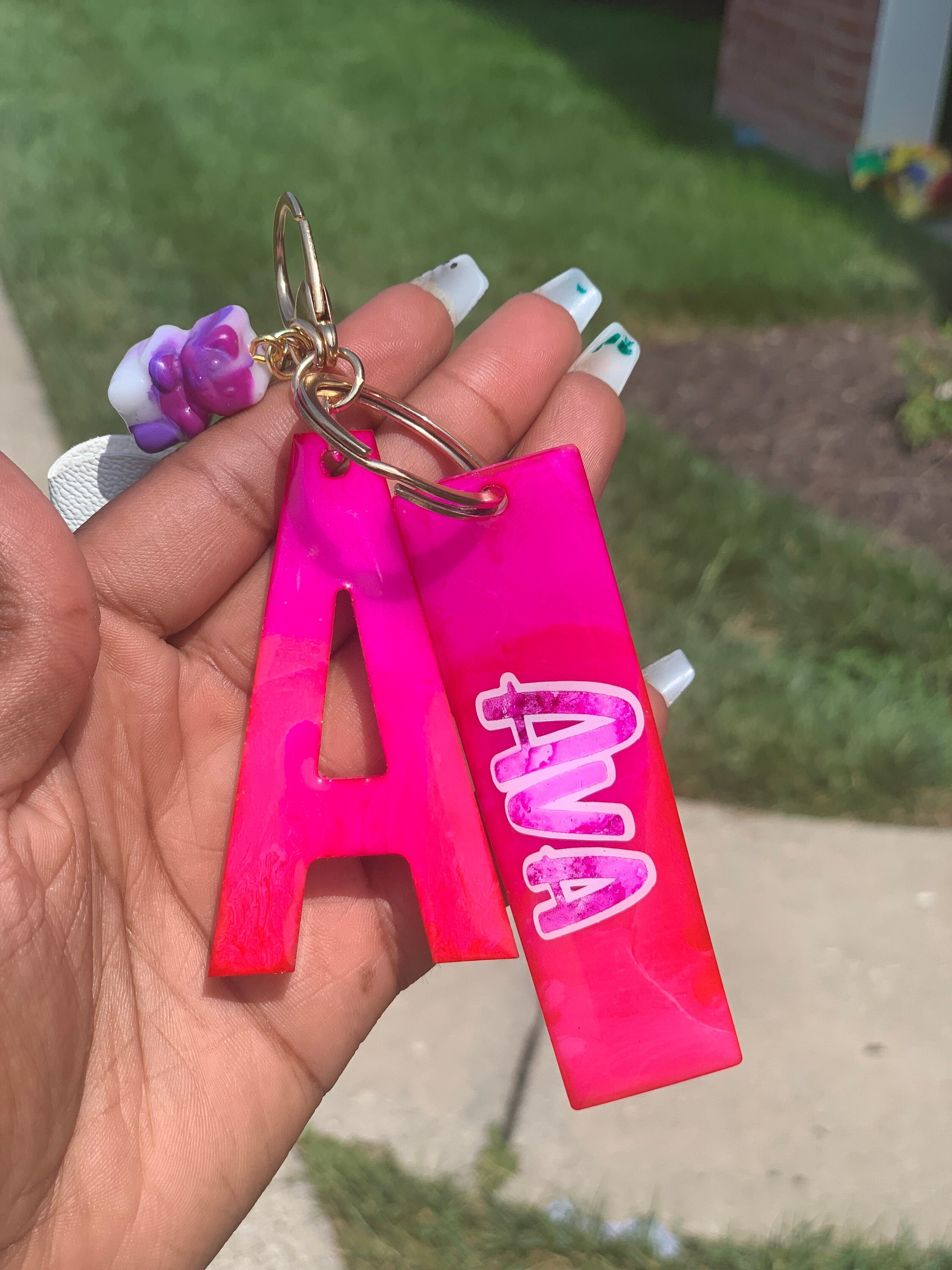 Resin Keychain Set Keychain Set Keychain Backpack Tag Backpack Name Tag ...