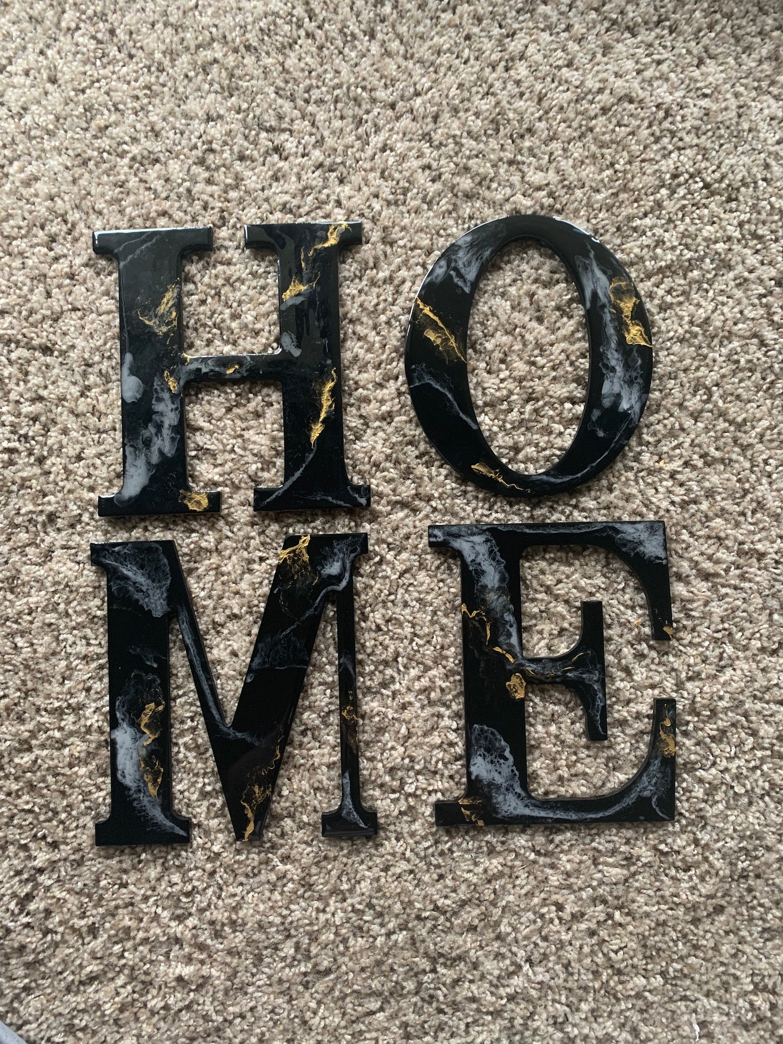 Black Marble Letters Individual Marble Letters Wall Decor - Etsy Singapore