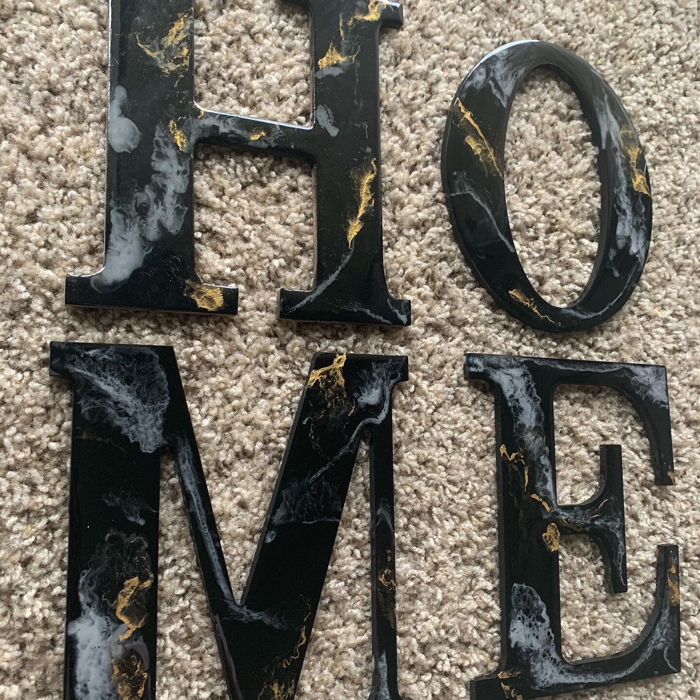 Black Marble Letters Individual Marble Letters Wall Decor - Etsy Singapore