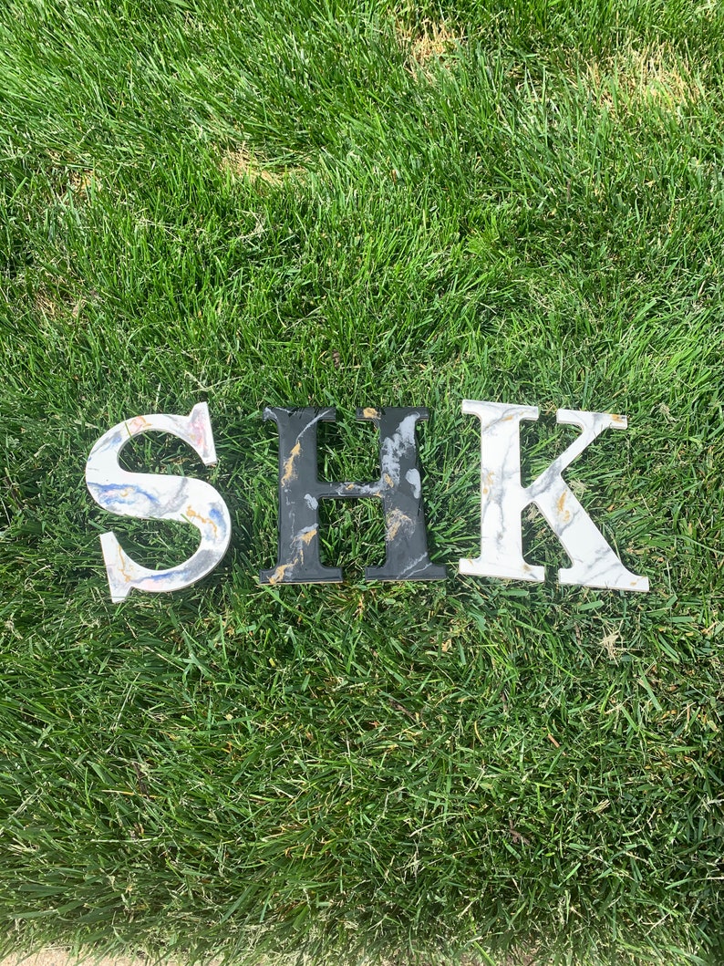 White Marble Wall Letter Marble Letters Wall Decor Home | Etsy