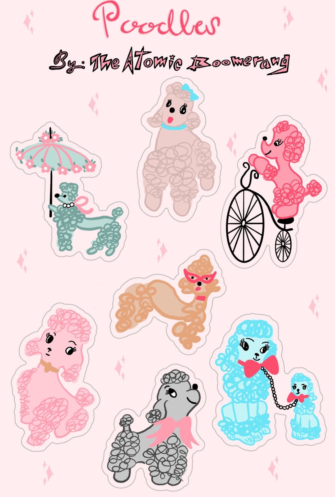 Poodle Stickers - Etsy