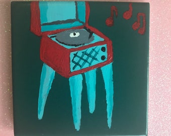 Painted Record Player - Etsy