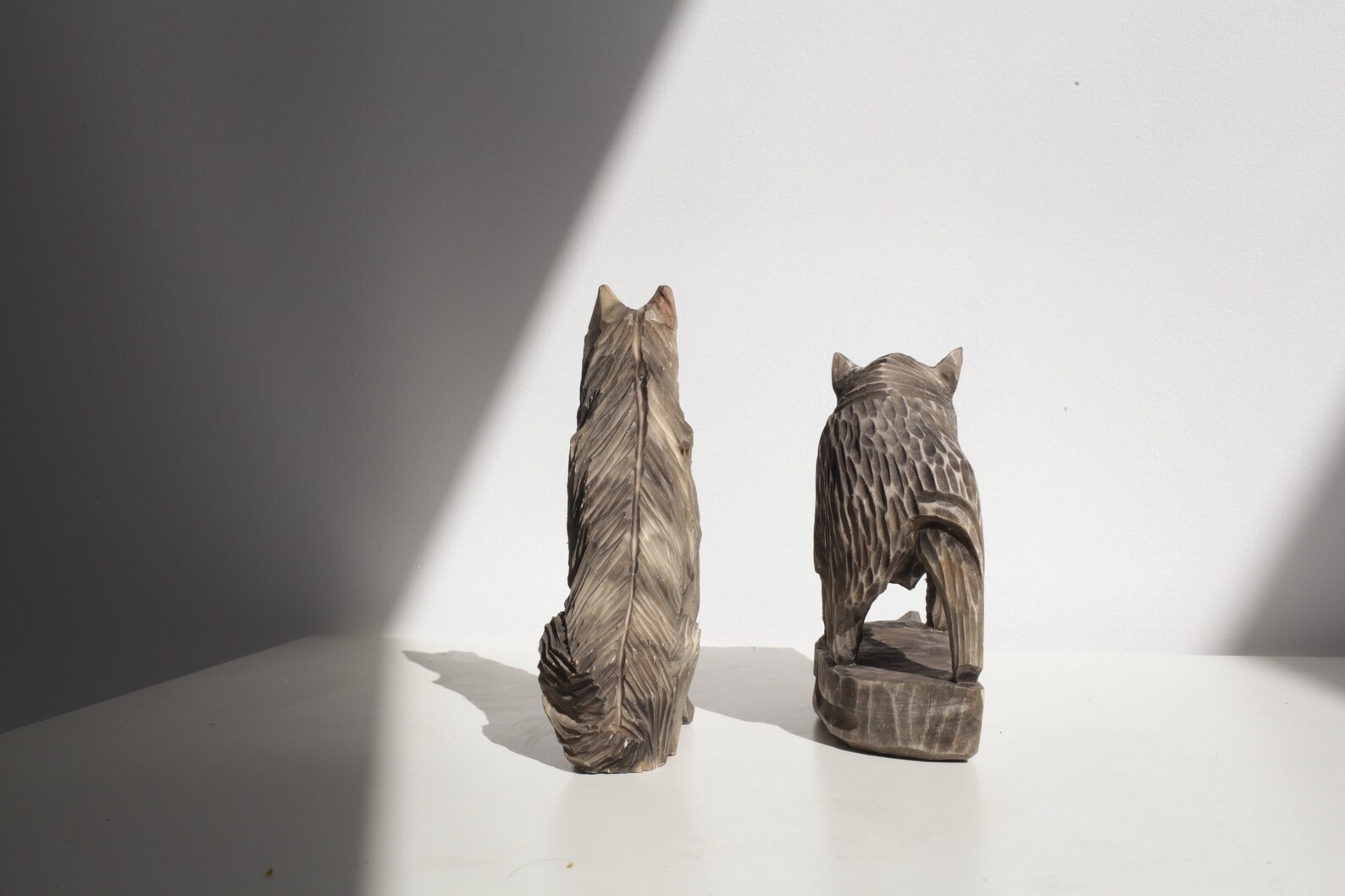 Wood Carving Wolf set forest animals wolf statue wooden wild | Etsy