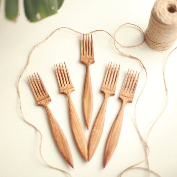 Wooden Forks - Etsy