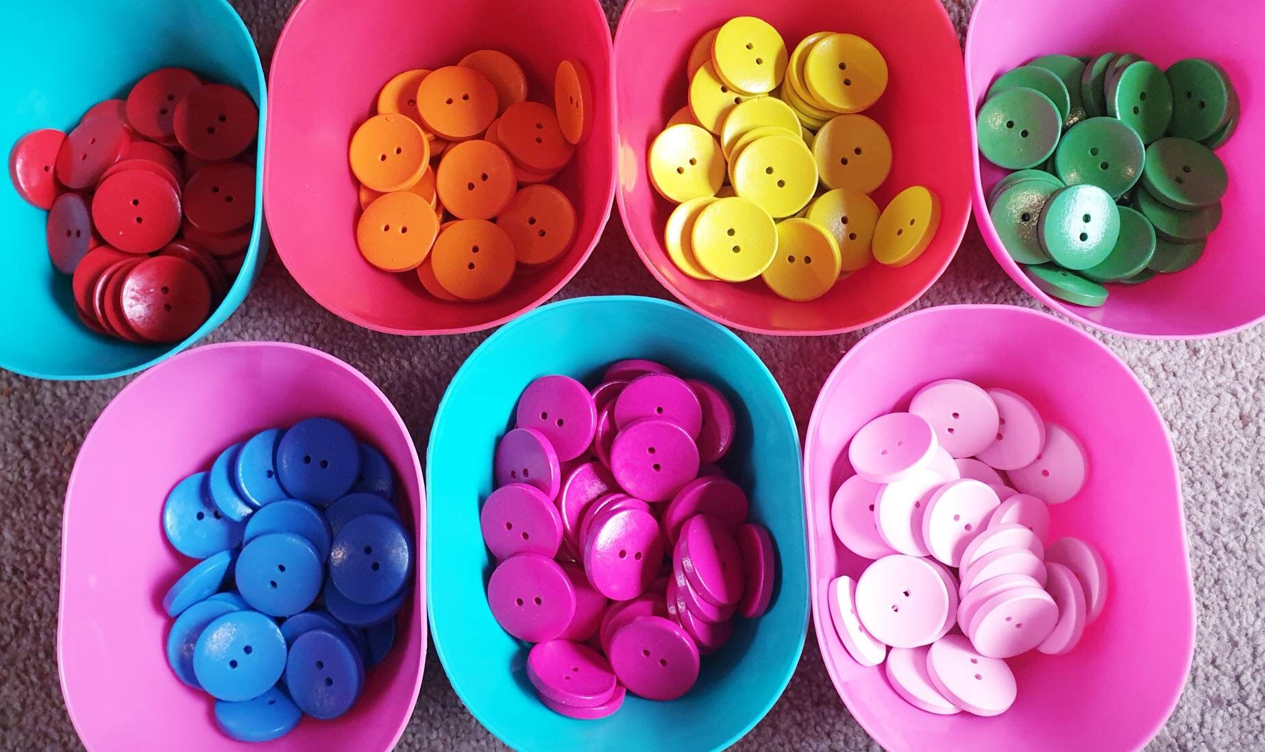 25mm Wooden Buttons, Large Round Buttons, Red Buttons, Orange Buttons ...