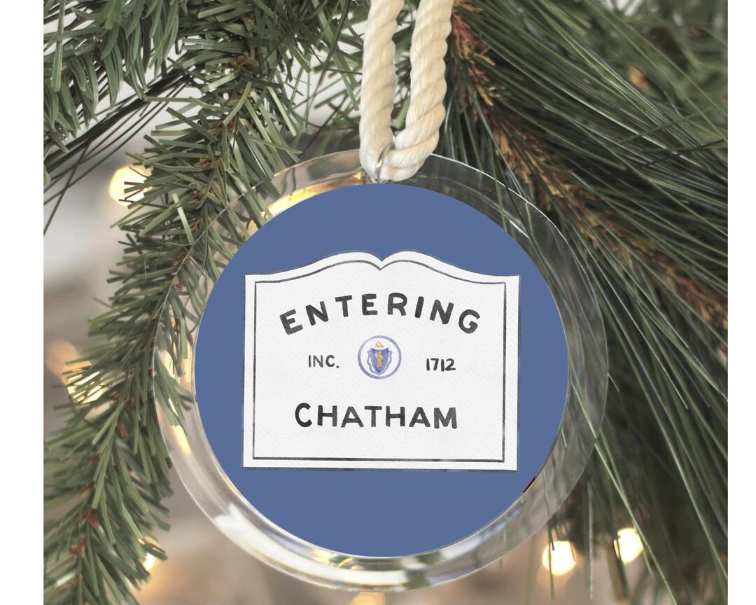 Entering Chatham Cape Cod Map Christmas Ornament|chatham Ma|cape ...
