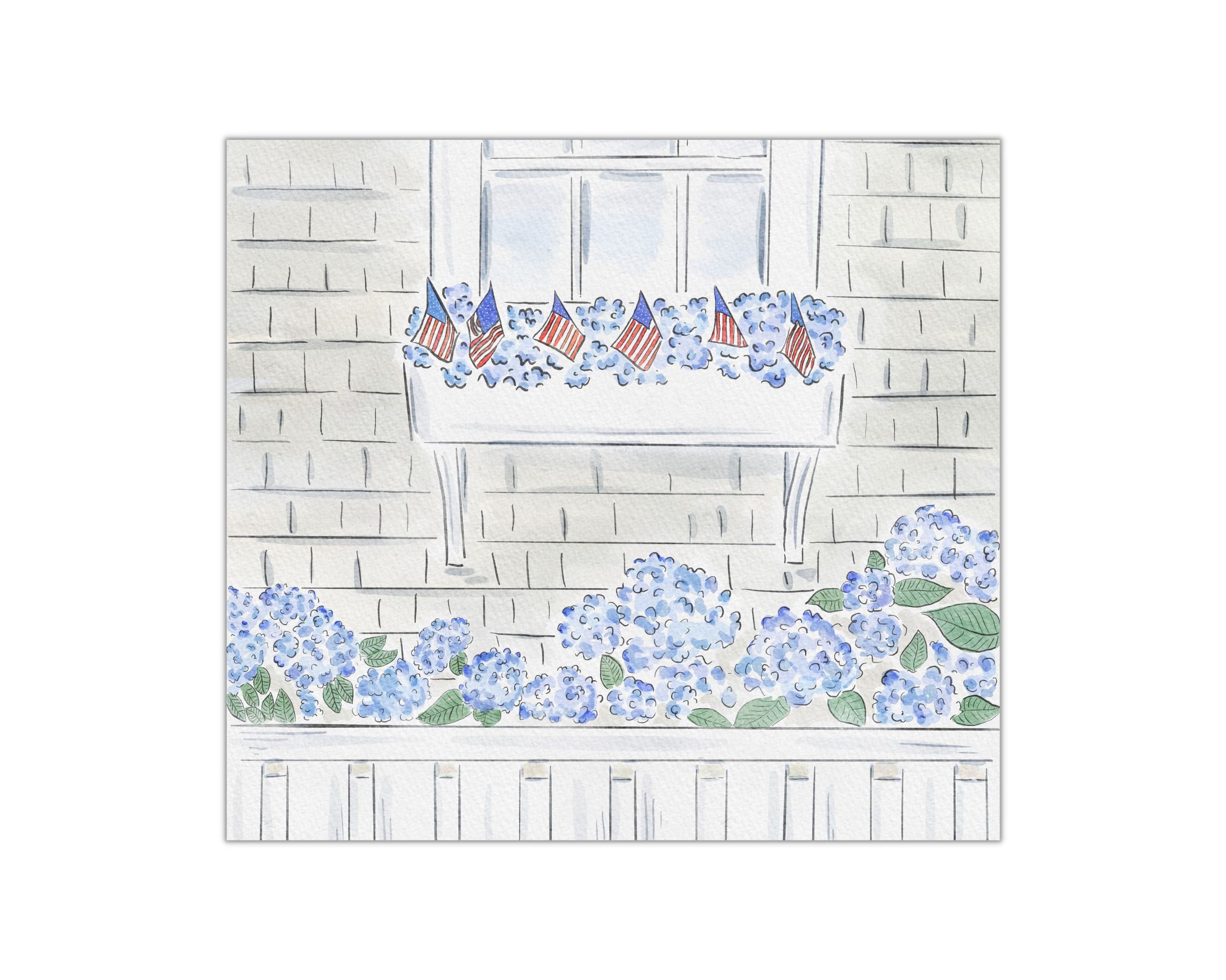 Coastal Hydrangea Charm Watercolor Art Printcoastalbeach - Etsy