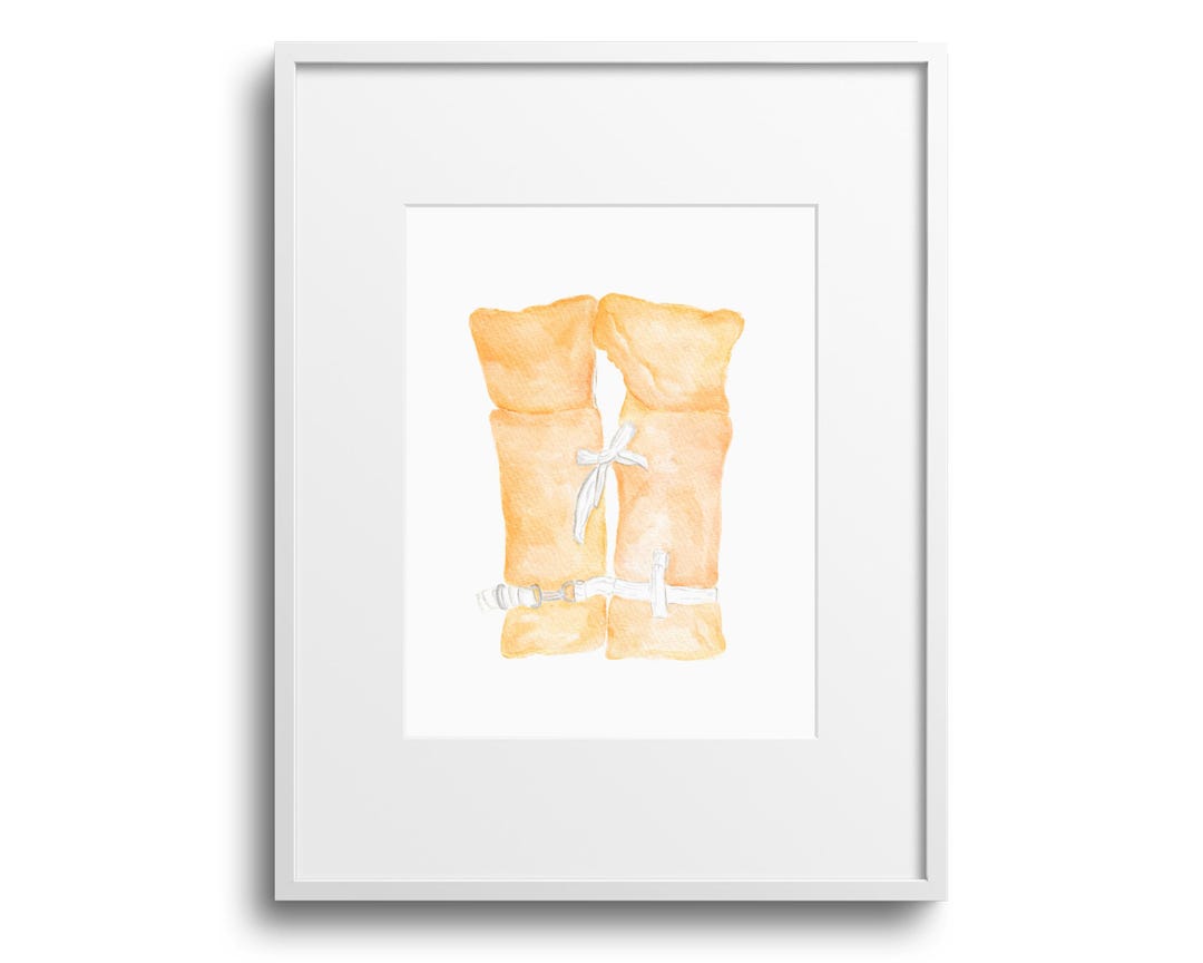 Vintage Life Vest/jacket Watercolor Art Print|coastal|beach House|home ...