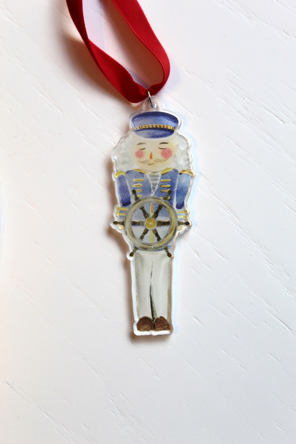 Watercolor Nautical Nutcracker Sailor Ornament: Cape Cod Decor - Etsy
