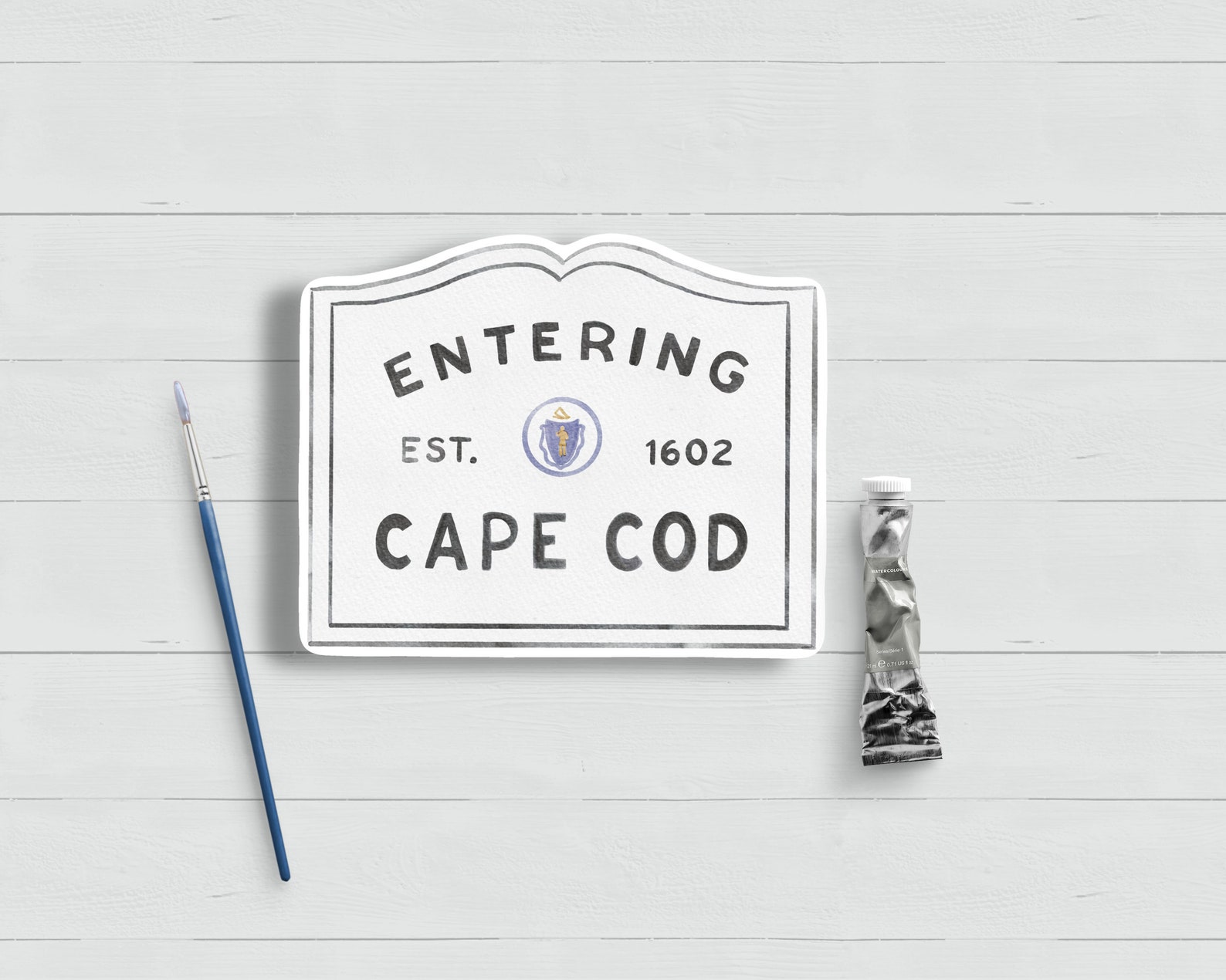 Entering Cape Cod Sticker: Nautical Watercolor Art, Waterproof ...
