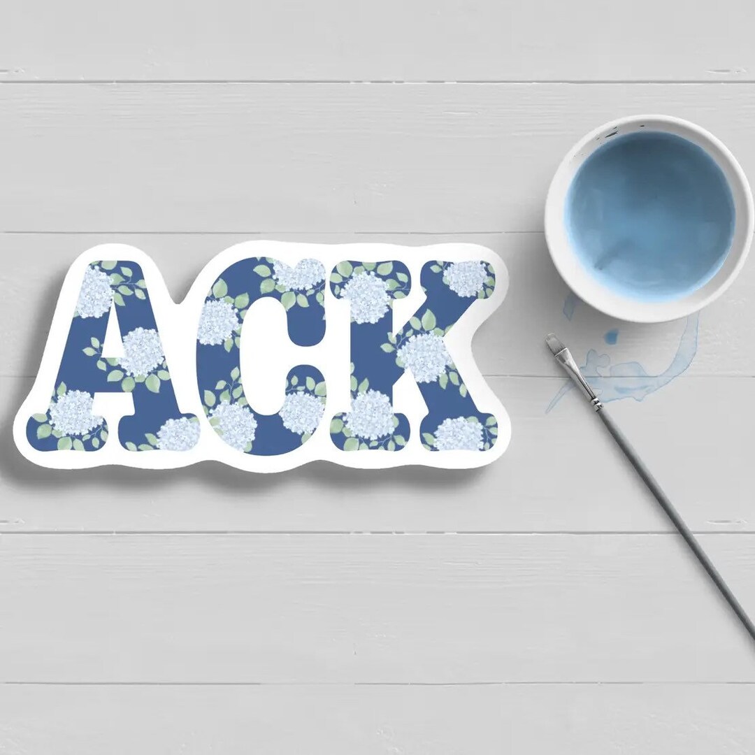 Blue Hydrangea Nantucket ACK Sticker: Weatherproof Vinyl Decal - Etsy