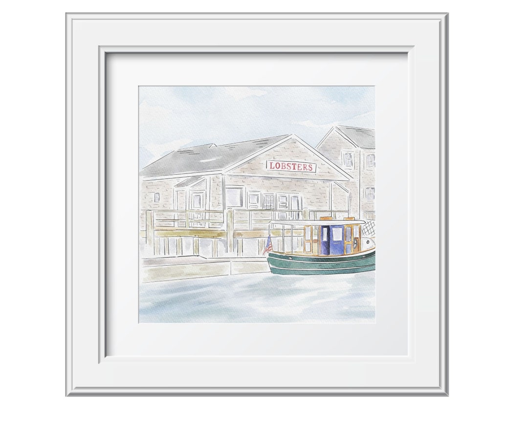 Lobster Shack Watercolor Art Print: Cape Cod Beach House (8x10) - Etsy