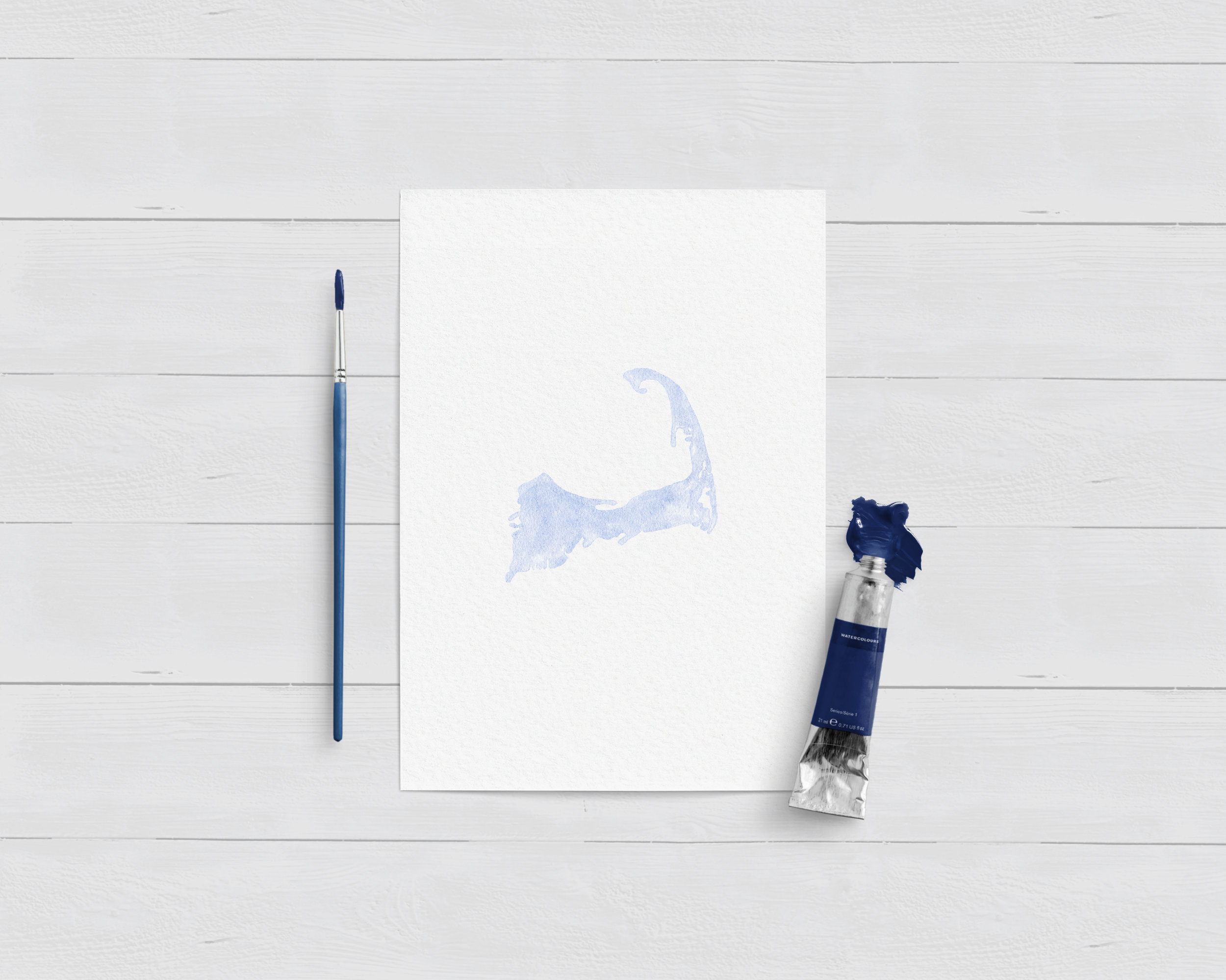 Cape Cod Map Note Cardwatercolorgreeting Cardnautical - Etsy