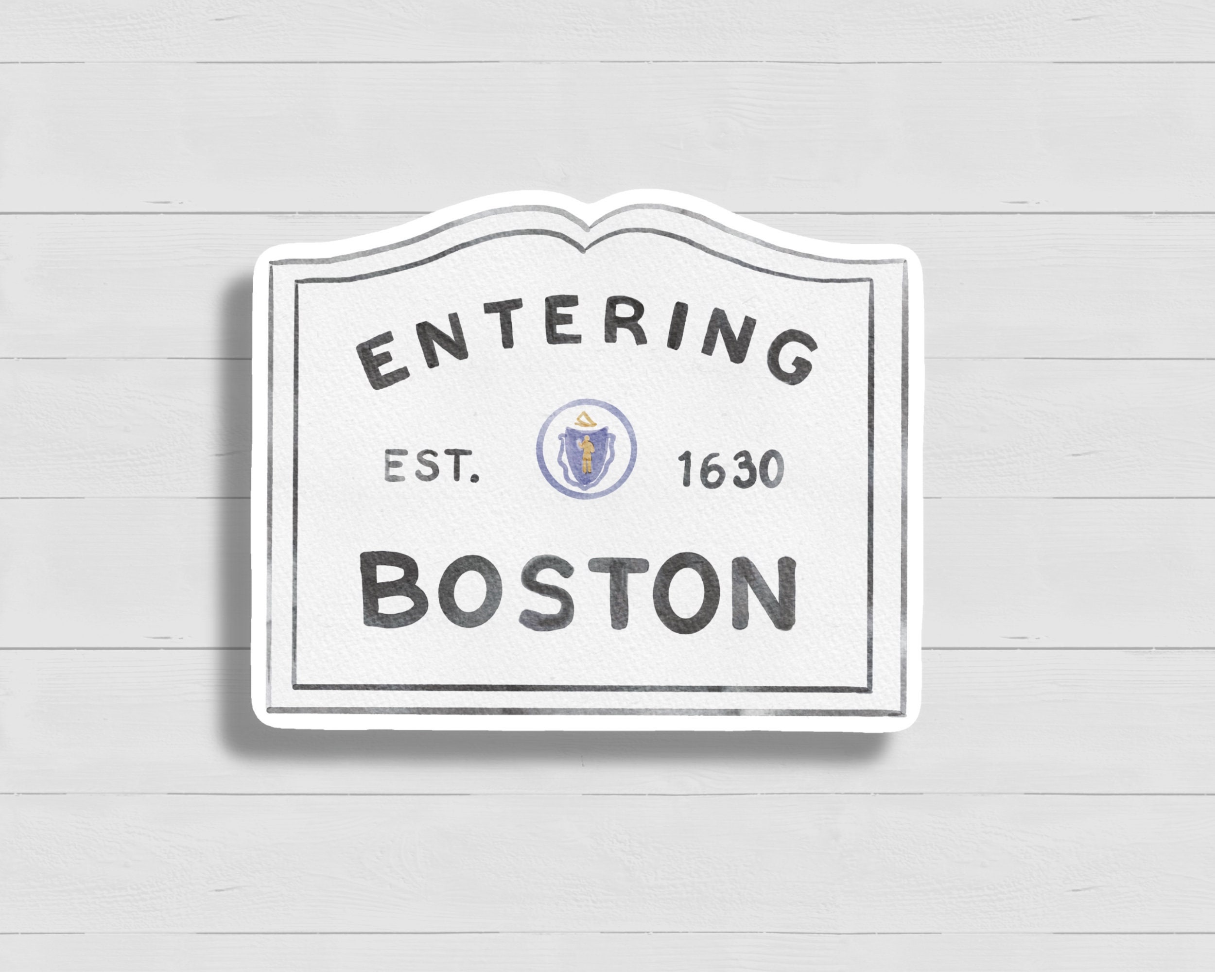 Entering Boston StickerWatercolorBoston | Etsy