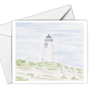 Great Point Lighthouse Note Card|nantucket Print|basket|summer|map|art ...