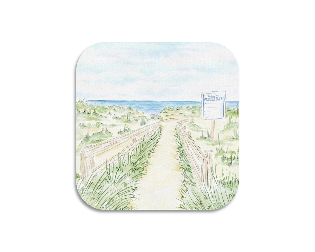 Sandy Neck Beach Coaster Set: Cape Cod Watercolor Art - Etsy