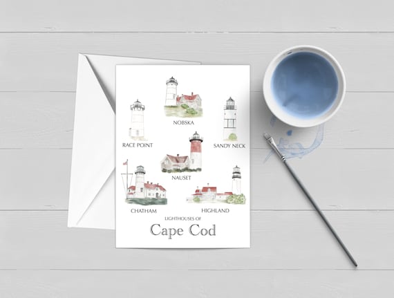 Paper Paper & Party Supplies Lighthouses of Cape Cod Greeting Card ...