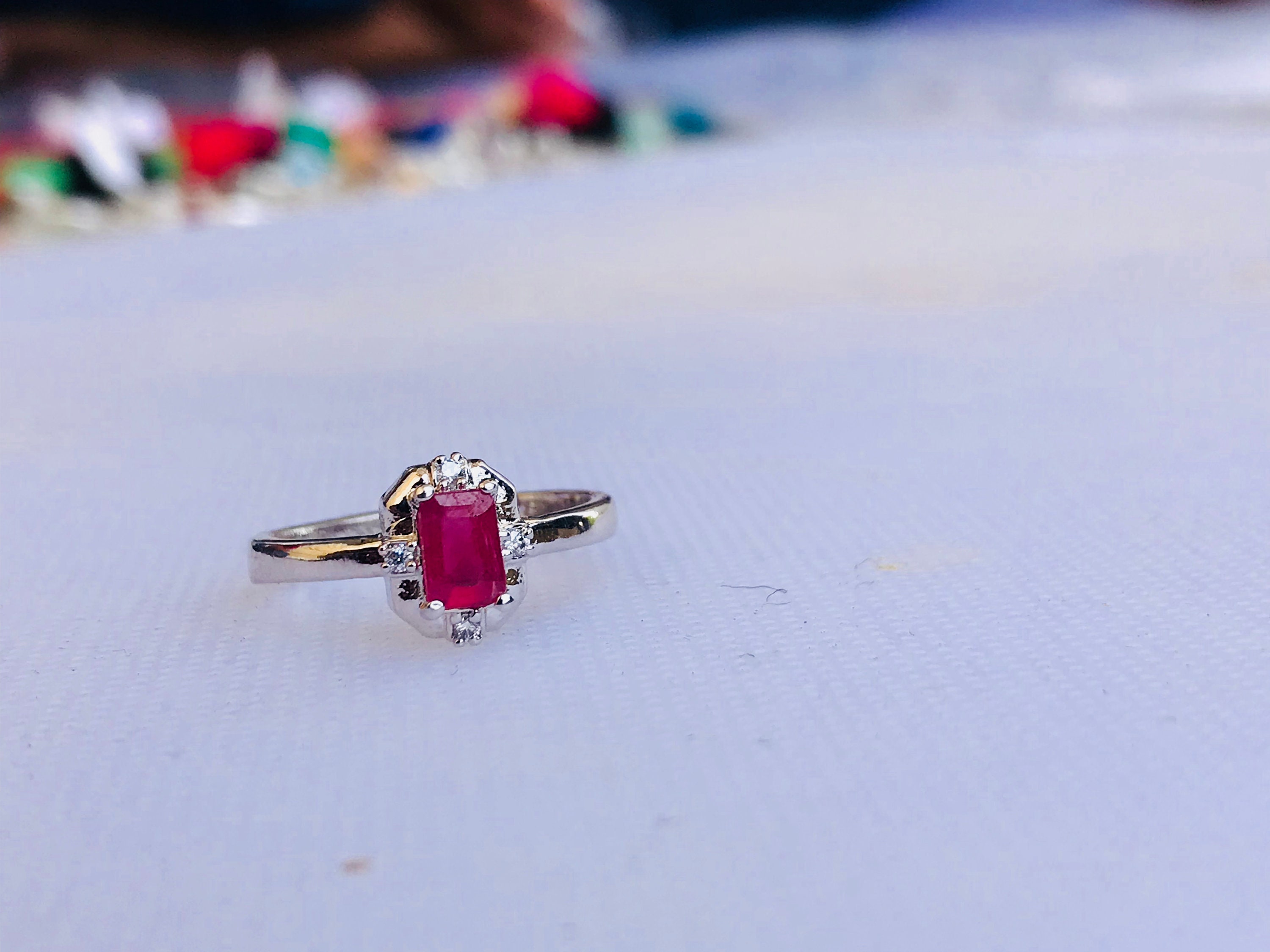 A natural ruby ring in 925 sterling silver for anniversary | Etsy