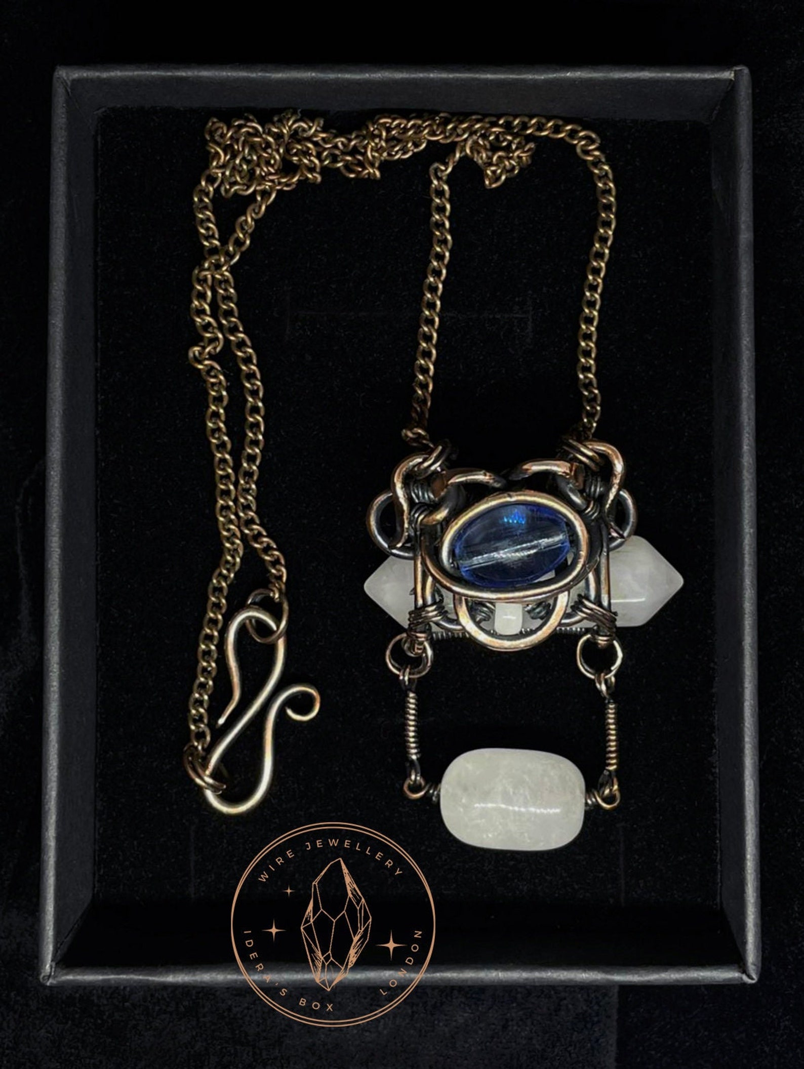 One of a Kind Gorgon's Eye Copper Wire Wrapped Pendant With Pointed ...